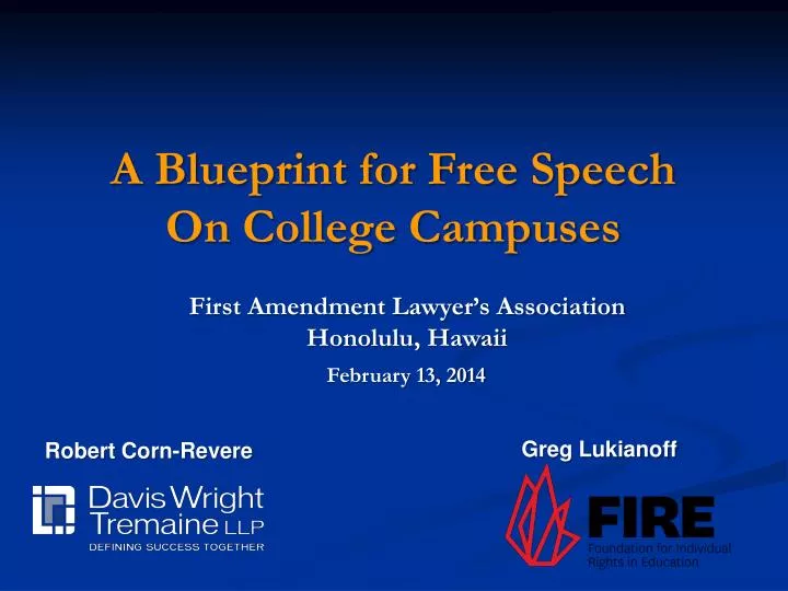 PPT - First Amendment Lawyer’s Association Honolulu, Hawaii PowerPoint ...