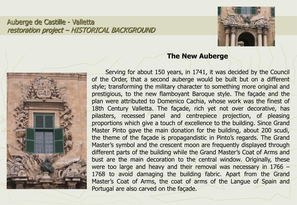 PPT - AUBERGE DE CASTILLE VALLETTA RESTORATION OF EXTERNAL FACADES ...