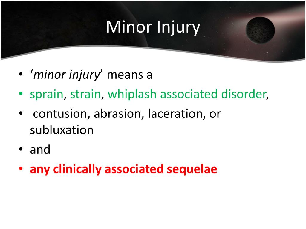 PPT - ONTARIO AUTO INSURANCE SABS 2010 W orking with the MINOR INJURY ...