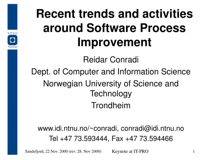 PPT - Recent trends and activities around Software Process Improvement ...