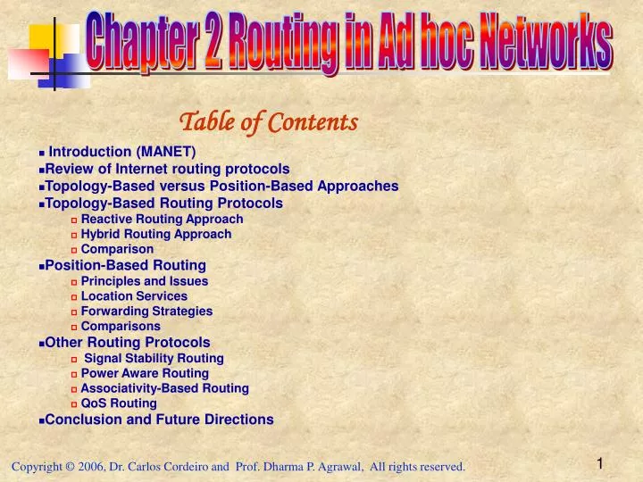 PPT - Chapter 2 Routing in Ad hoc Networks PowerPoint Presentation, free download - ID:4164519