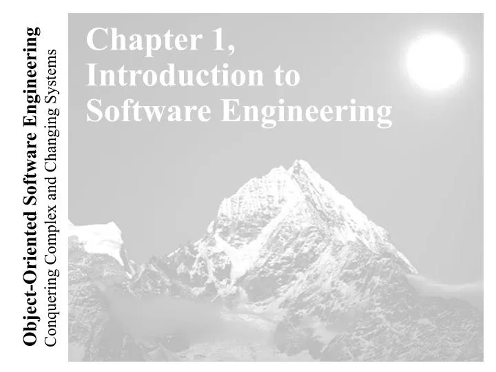PPT - Chapter 1, Introduction to Software Engineering PowerPoint ...