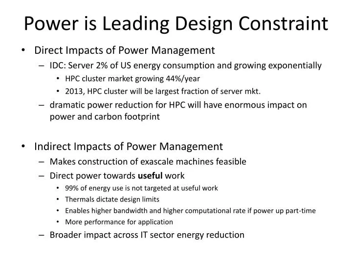 PPT - Power is Leading Design Constraint PowerPoint Presentation, free ...