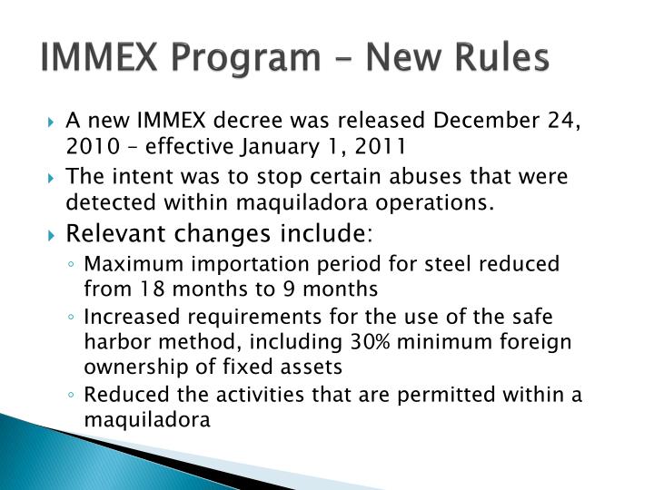 PPT - A Roadmap to Starting Operations in Mexico / IMMEX Update ...