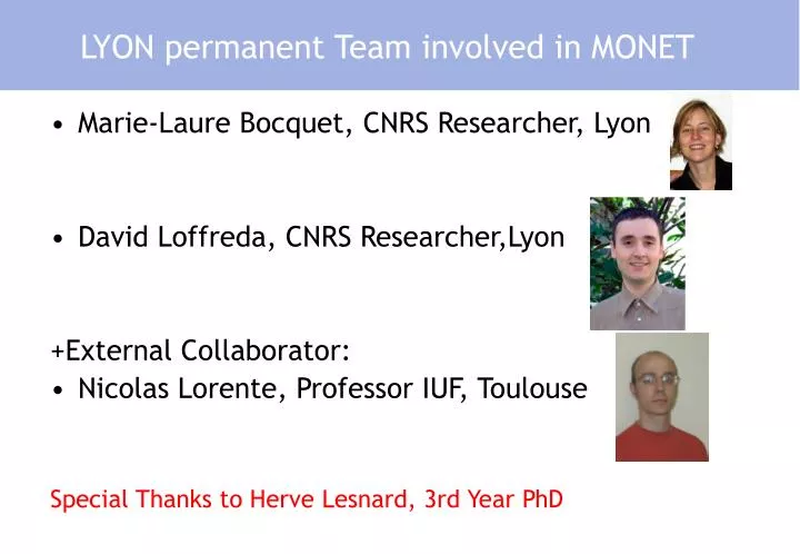 PPT - LYON permanent Team involved in MONET PowerPoint Presentation ...