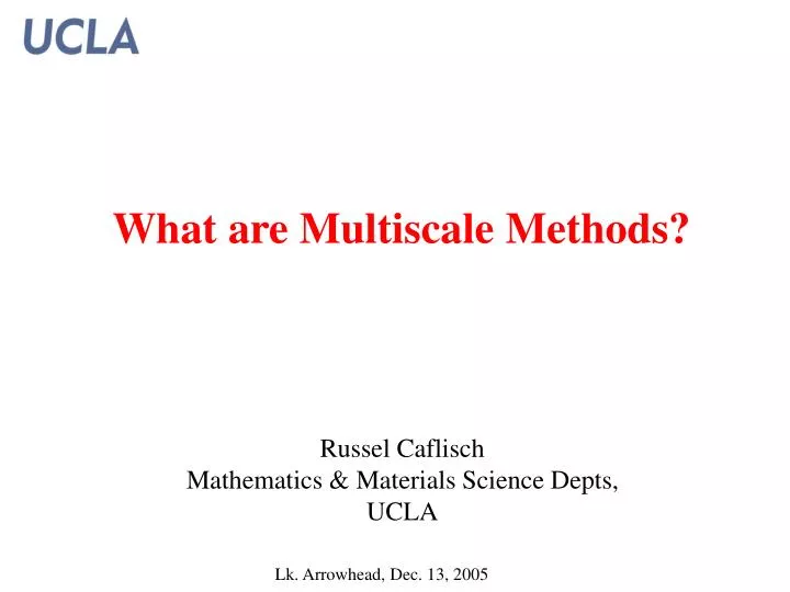PPT - What are Multiscale Methods? PowerPoint Presentation, free ...