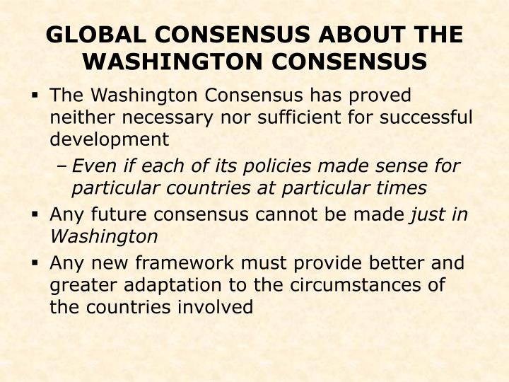 PPT - THE POST WASHINGTON CONSENSUS CONSENSUS PowerPoint Presentation ...
