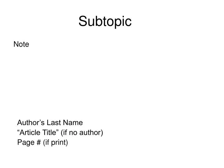 PPT - Subtopic PowerPoint Presentation, free download - ID:4166344