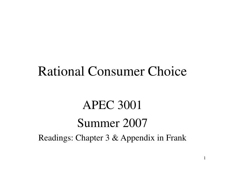 PPT - Rational Consumer Choice PowerPoint Presentation, free download ...