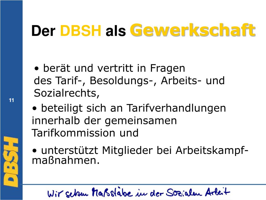 PPT - Tariffähige Gewerkschaft Mitglied der IFSW ( International ...