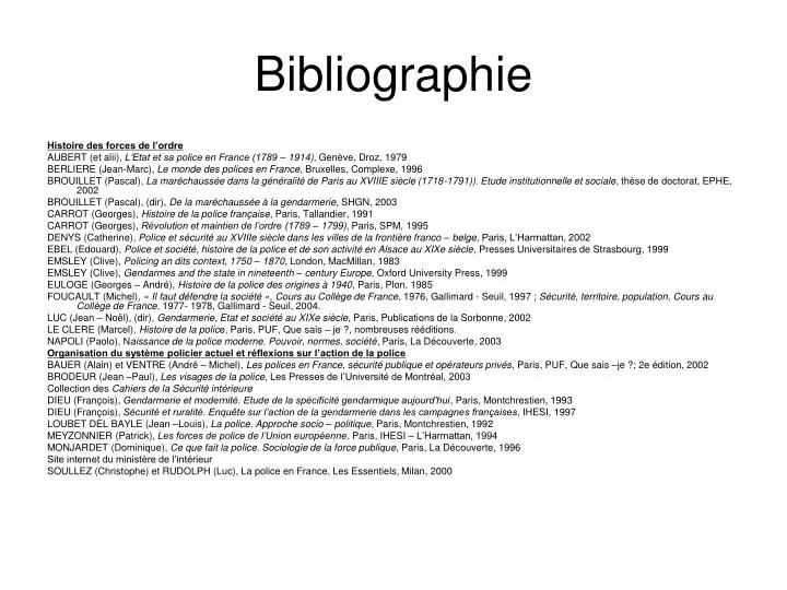 PPT - Bibliographie PowerPoint Presentation, free download - ID:4168665