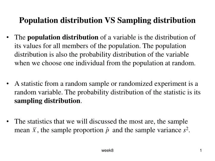 Ppt Population Distribution Vs Sampling Distribution Powerpoint