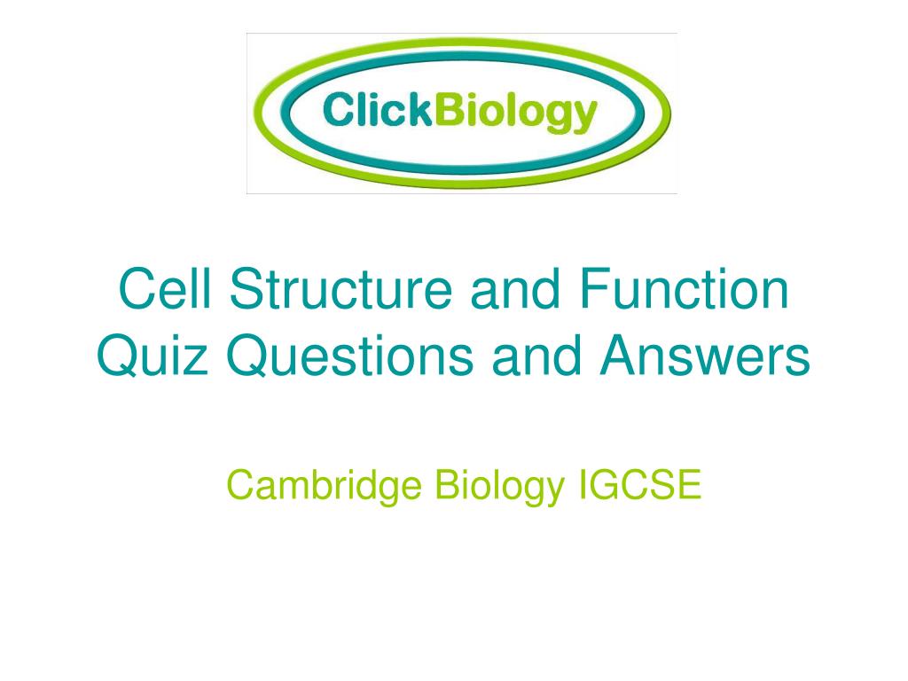 PPT Cell Structure And Function Quiz Questions And Answers PowerPoint
