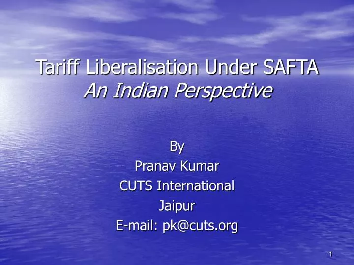 PPT - Tariff Liberalisation Under SAFTA An Indian Perspective ...