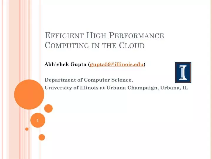 PPT - Efficient High Performance Computing in the Cloud PowerPoint ...