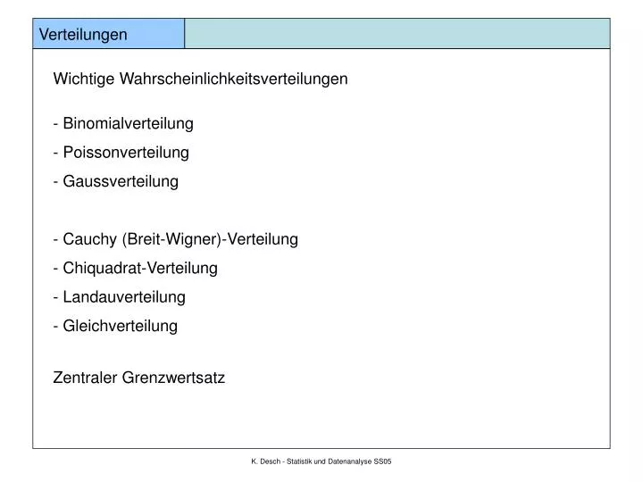 PPT - Verteilungen PowerPoint Presentation, free download - ID:4171915