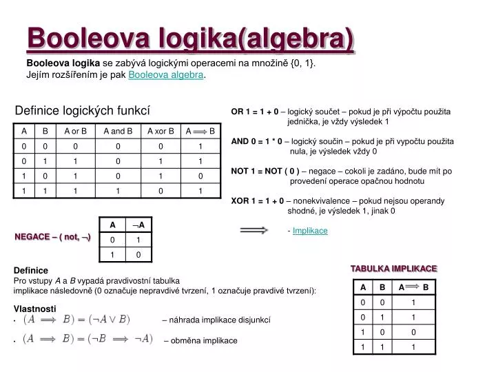 PPT - Booleova logika(algebra) PowerPoint Presentation, free download ...