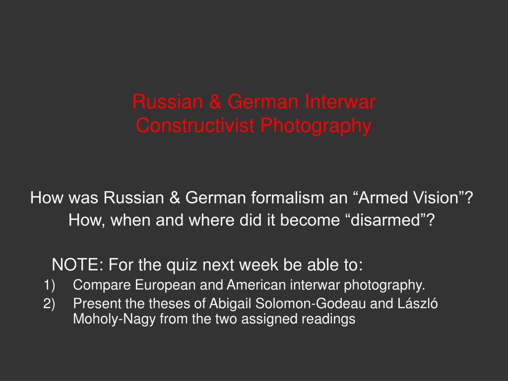 PPT - INTERWAR PHOTOGRAPHY EUROPE AND THE US PowerPoint Presentation ...