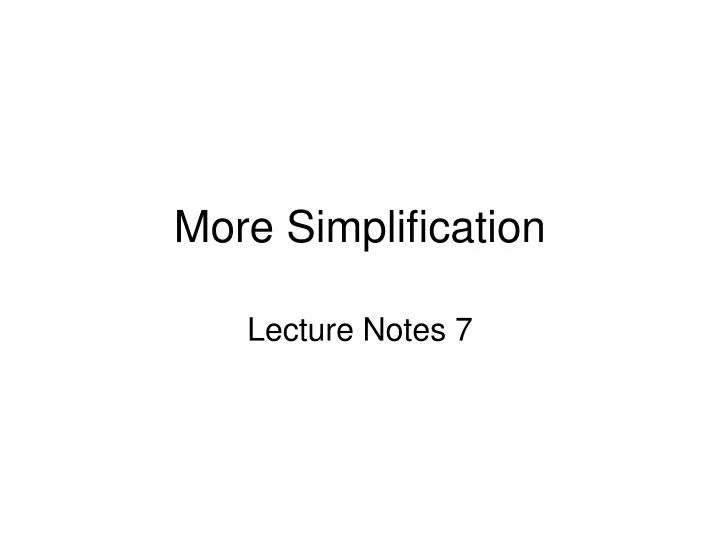PPT - More Simplification PowerPoint Presentation, free download - ID ...