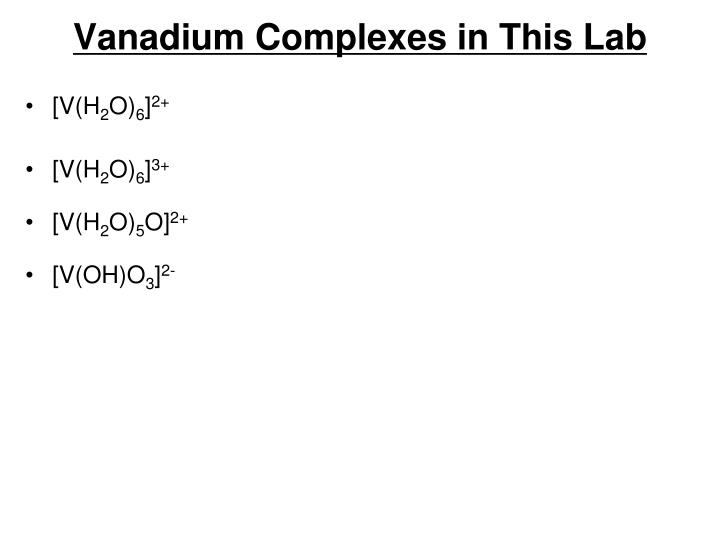 PPT - The Oxidation States of Vanadium PowerPoint Presentation - ID:4176570