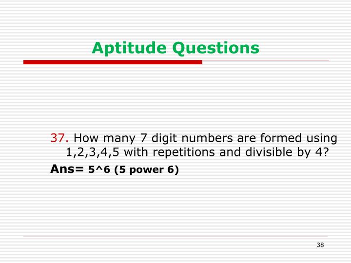 PPT - Aptitude Questions PowerPoint Presentation - ID:4177405
