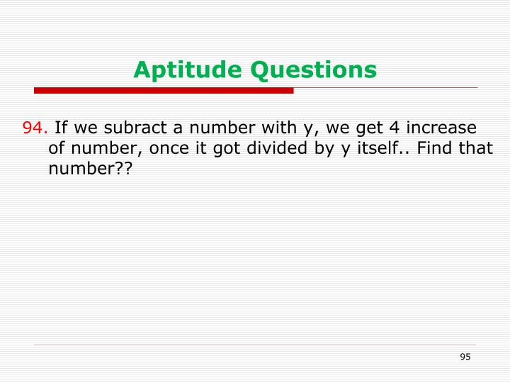 PPT - Aptitude Questions PowerPoint Presentation - ID:4177405