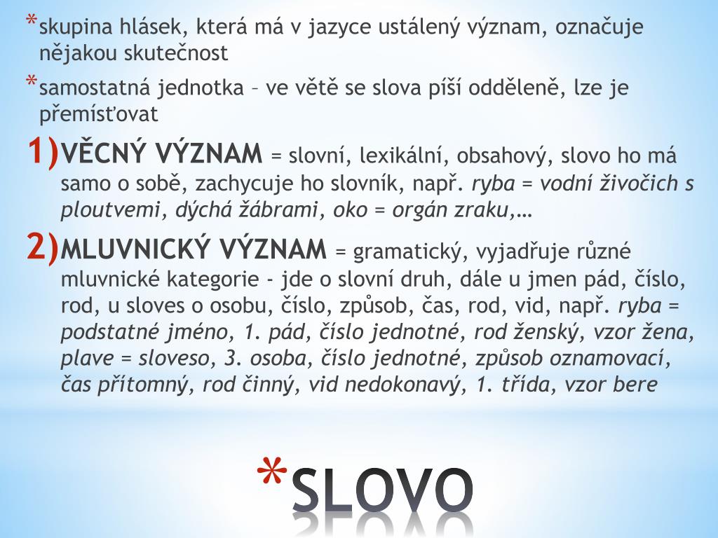 PPT - SLOVO, SOUSLOVÍ, FRAZÉMY PowerPoint Presentation, free download ...