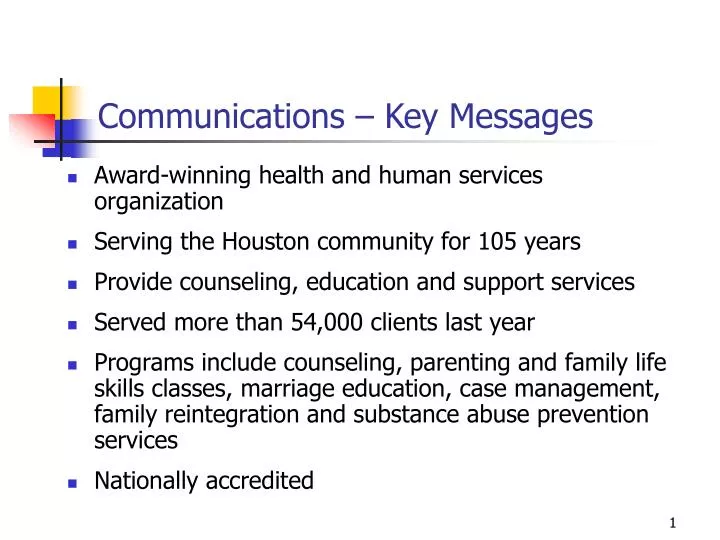 PPT - Communications – Key Messages PowerPoint Presentation, free ...