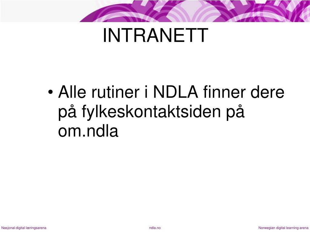 PPT - Nasjonal digital læringsarena Norwegian digital learning arena ...