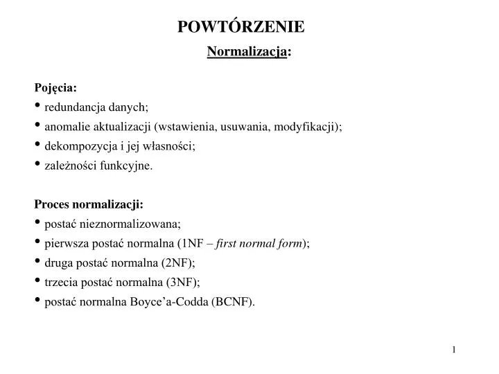 PPT - POWTÓRZENIE PowerPoint Presentation, free download - ID:4181911