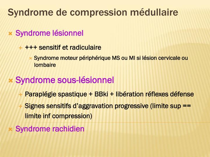 PPT - SYNDROMES TOPOGRAPHIQUES MEDULLAIRES PowerPoint Presentation - ID ...