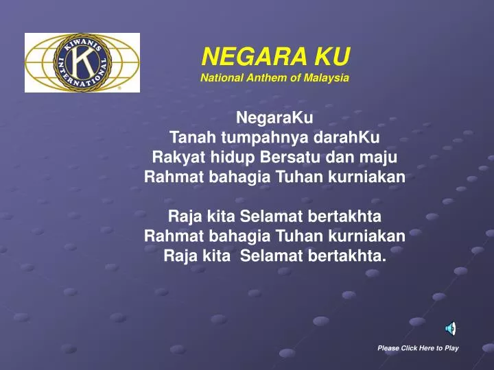 PPT - NEGARA KU National Anthem of Malaysia PowerPoint Presentation ...