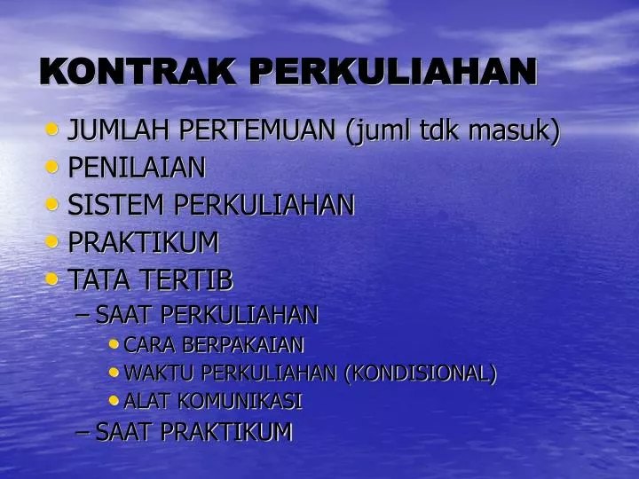 PPT - KONTRAK PERKULIAHAN PowerPoint Presentation, free download - ID ...