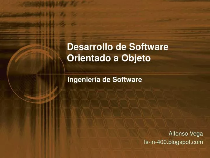 PPT - Desarrollo de Software Orientado a Objeto PowerPoint Presentation ...