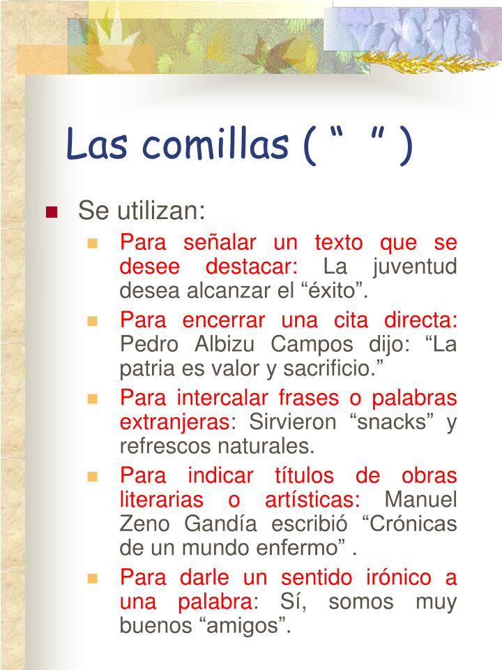 PPT - LOS SIGNOS DE PUNTUACIÓN PowerPoint Presentation - ID:4187717