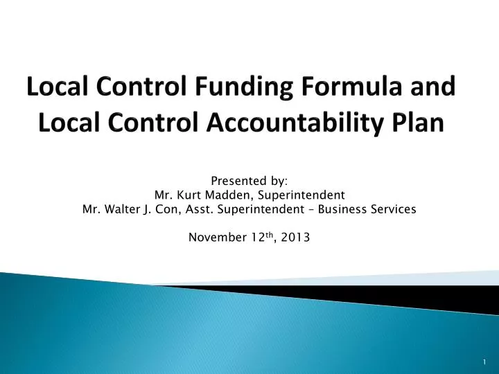 PPT - Local Control Funding Formula and Local Control Accountability ...