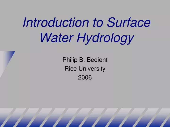 PPT - Introduction to Surface Water Hydrology PowerPoint Presentation ...