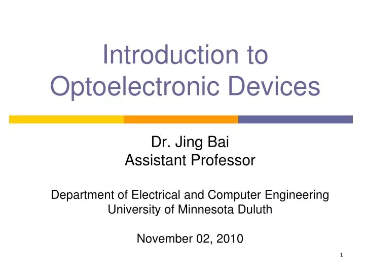 PPT - Introduction to Optoelectronic Devices PowerPoint Presentation ...