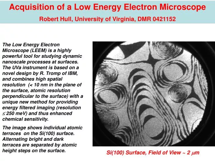 PPT - Acquisition of a Low Energy Electron Microscope Robert Hull ...