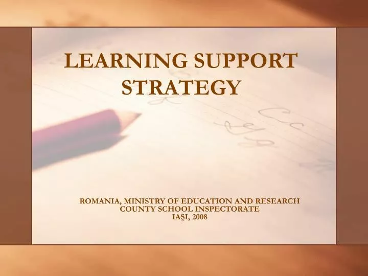 PPT - LEARNING SUPPORT STRATEGY PowerPoint Presentation, free download ...