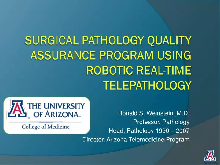 PPT - Surgical Pathology Quality Assurance Program Using Robotic Real ...