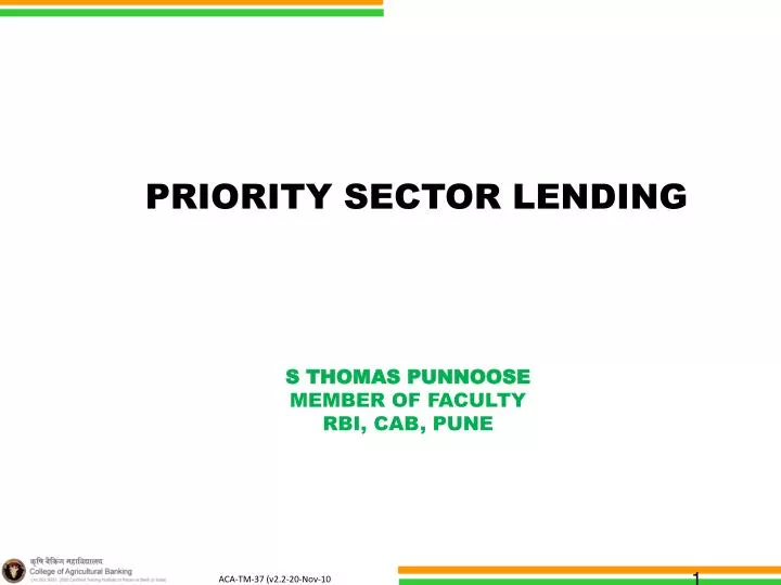 PPT - PRIORITY SECTOR LENDING PowerPoint Presentation, free download - ID:4193900