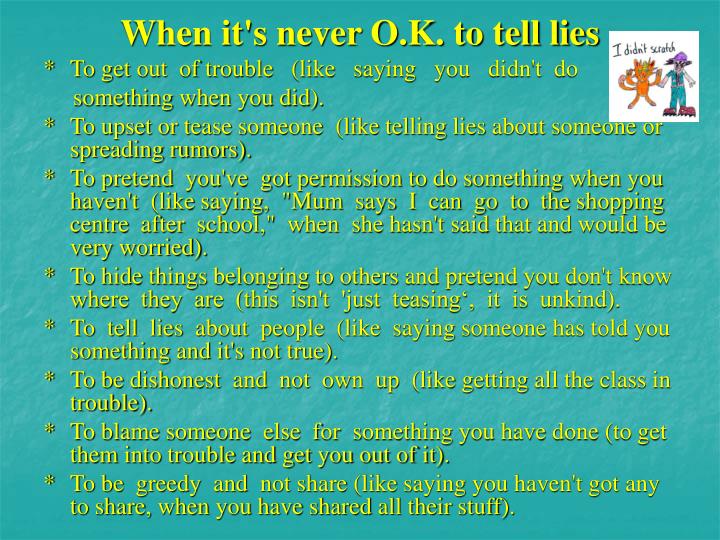 PPT - Telling lies * Things to think about * What are lies? * Why do ...