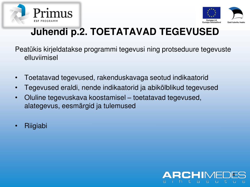 PPT - Tegevus 4. Strateegilise juhtimise suutlikkuse tõstmise toetamine ...