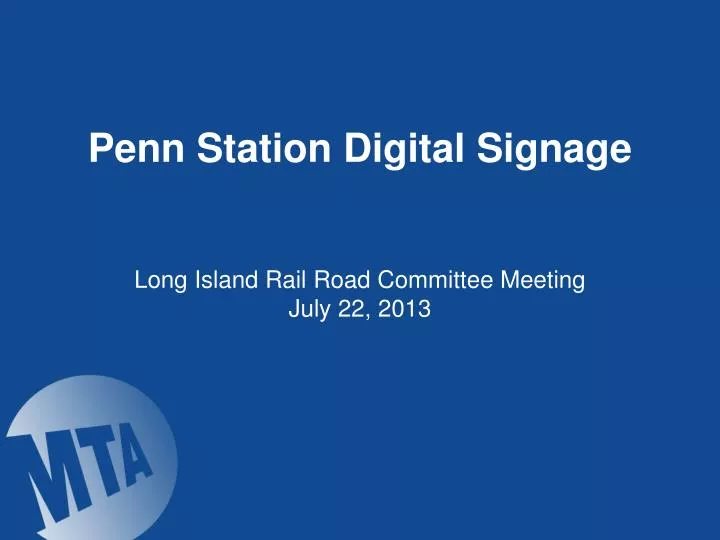 PPT - Penn Station Digital Signage PowerPoint Presentation, free ...