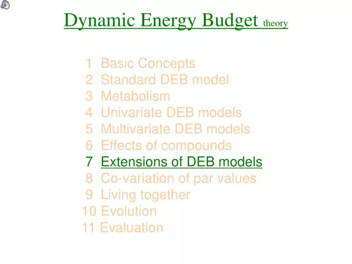 PPT - Dynamic Energy Budget theory PowerPoint Presentation, free ...