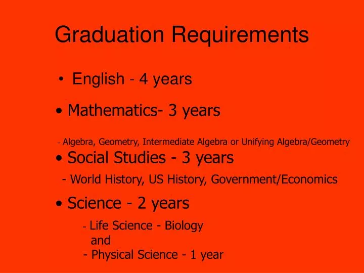 PPT - Graduation Requirements PowerPoint Presentation, free download ...