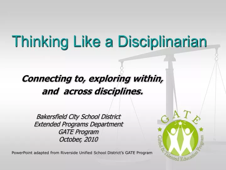 PPT - Thinking Like a Disciplinarian PowerPoint Presentation, free ...
