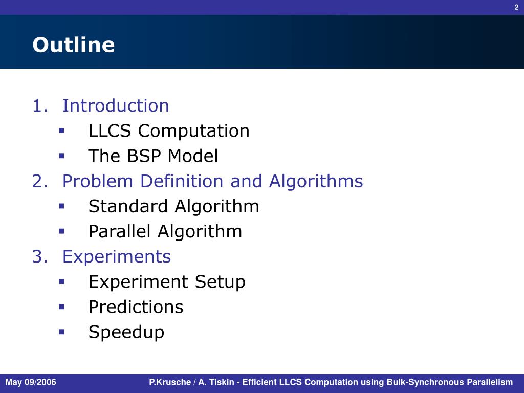 Ppt Efficient Longest Common Subsequence Computation Using Bulk Synchronous Parallelism 5905