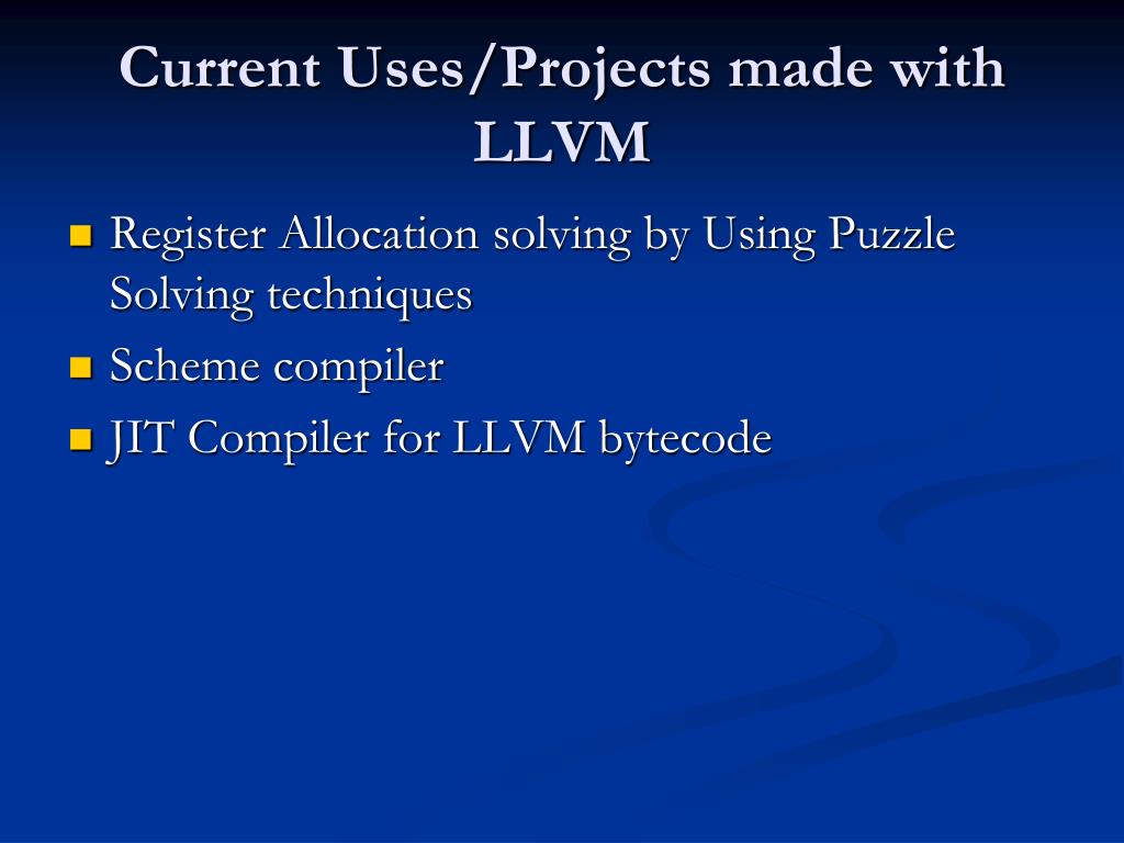 PPT - LLVM PowerPoint Presentation, free download - ID:4202952 PPT - LLVM PowerPoint Presentation, free download - ID:4202952